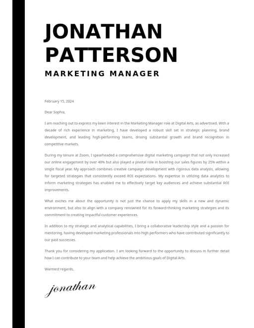Cover Letter Homepage